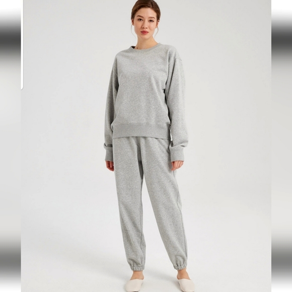 NAP Loungewear | Other | Scooped Collar Sweatshirt Pant Leisure Set Morning Fog Grey Nap ...